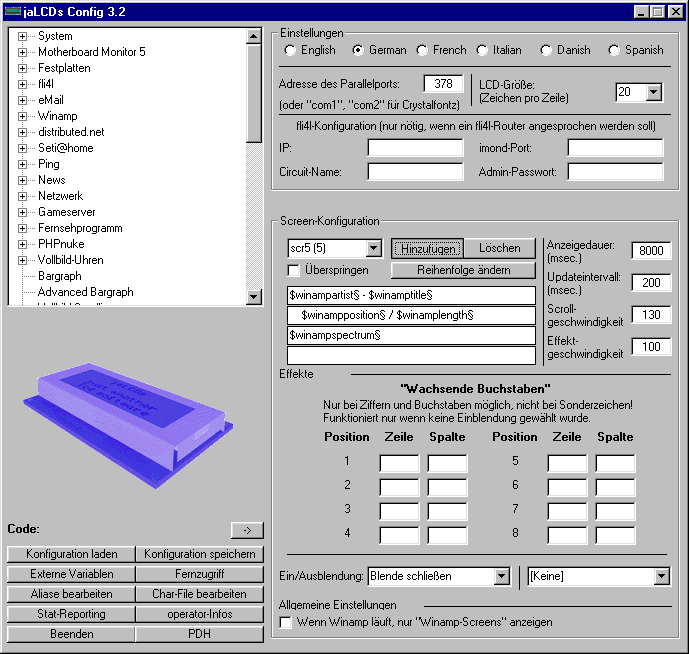 LCD Display Software - Seite 4 - jaLCDs Konfiguration