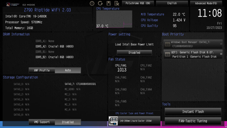 ASRock Z790 Riptide WiFi Motherboard Review BIOS and Overclocking