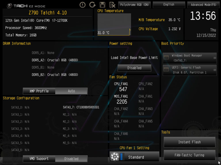 ASRock Z790 Taichi Motherboard Review BIOS and Overclocking