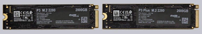 Crucial P3 vs Crucial P3 Plus 2TB M.2 NVMe SSD Review Layout, design ...