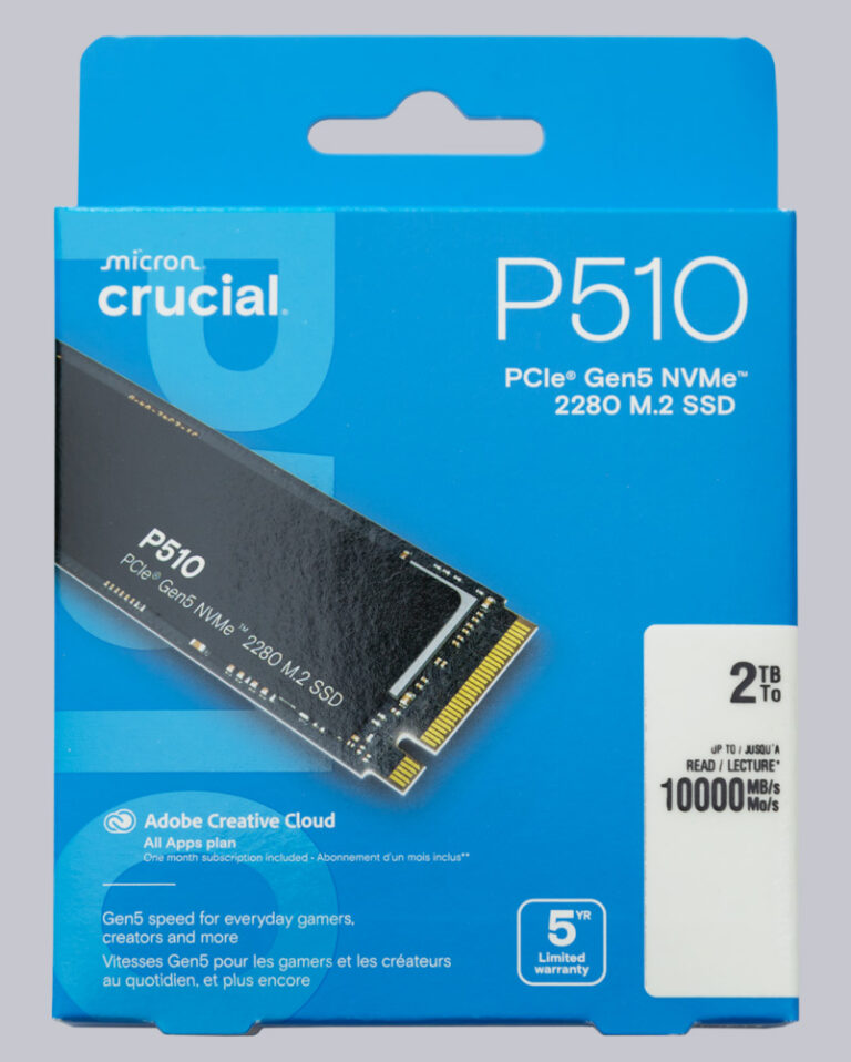 Crucial P510 2TB M.2 PCIe 5.0 NVMe SSD Review The technical data