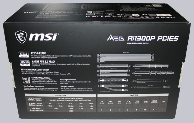 MSI MEG Ai1300P PCIE5 PSU Review