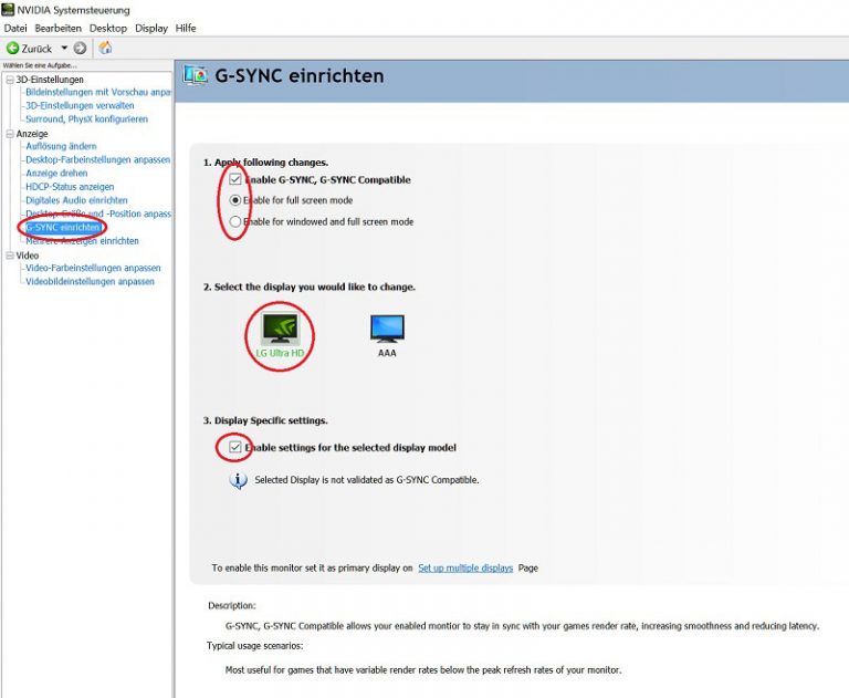 nVidia G-Sync with FreeSync Monitor Tutorial Enable nVidia G-Sync