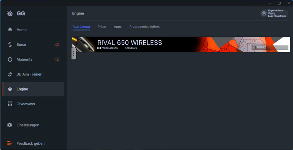 SteelSeries Rival 650 Wireless Test Software